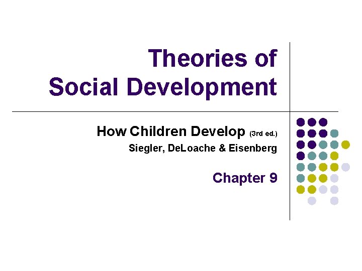 Theories of Social Development How Children Develop 3