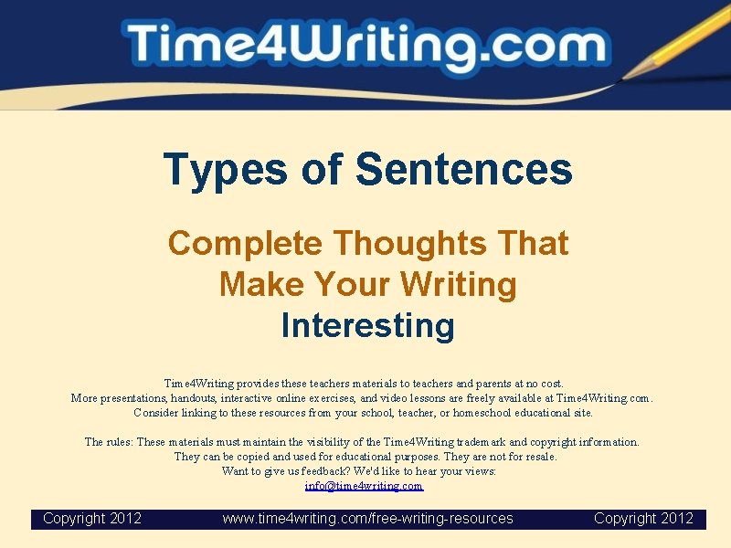 Types of Sentences Complete Thoughts That Make Your