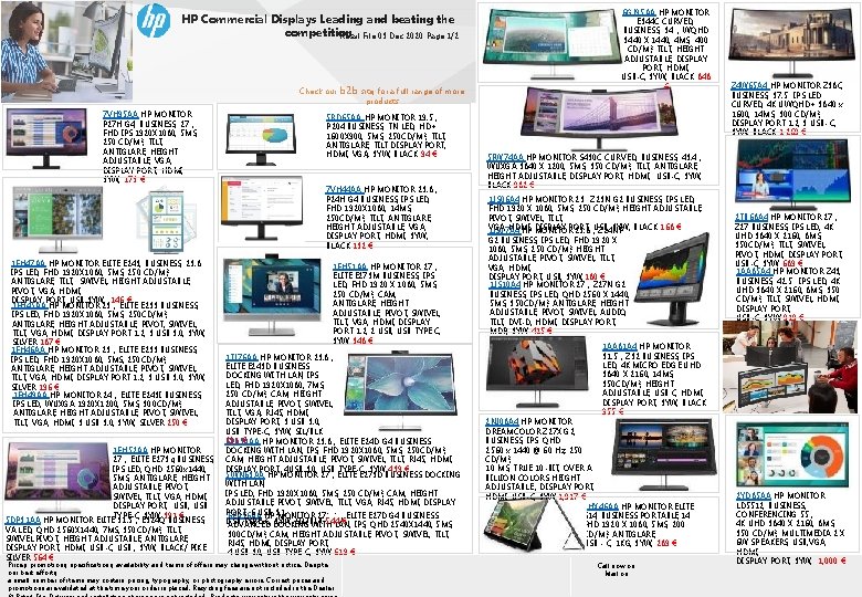 HP Commercial Displays Leading and beating the competition