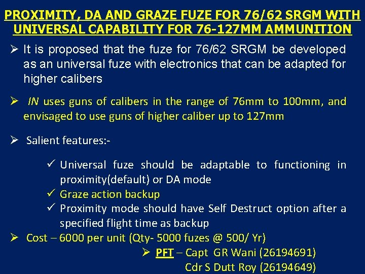 MakeII Procedure and details of Projects Navy Projects