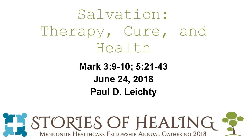 Salvation Therapy Cure and Health Mark 3 9