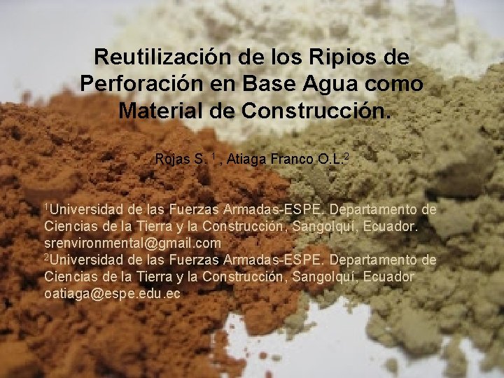 Reutilizacin de los Ripios de Perforacin en Base