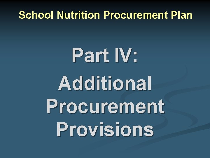 Procurement Plan Template for NCs School Food Authorities