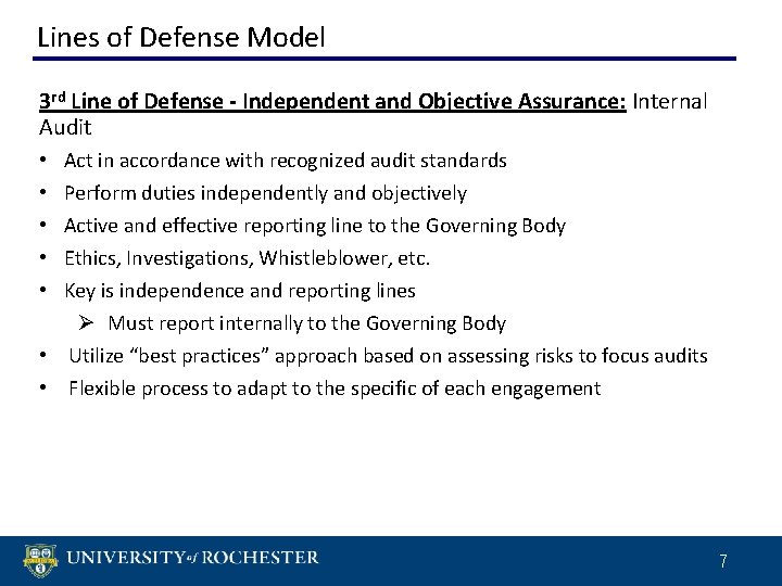Lines of Defense Model Scott Lawlor Senior Internal