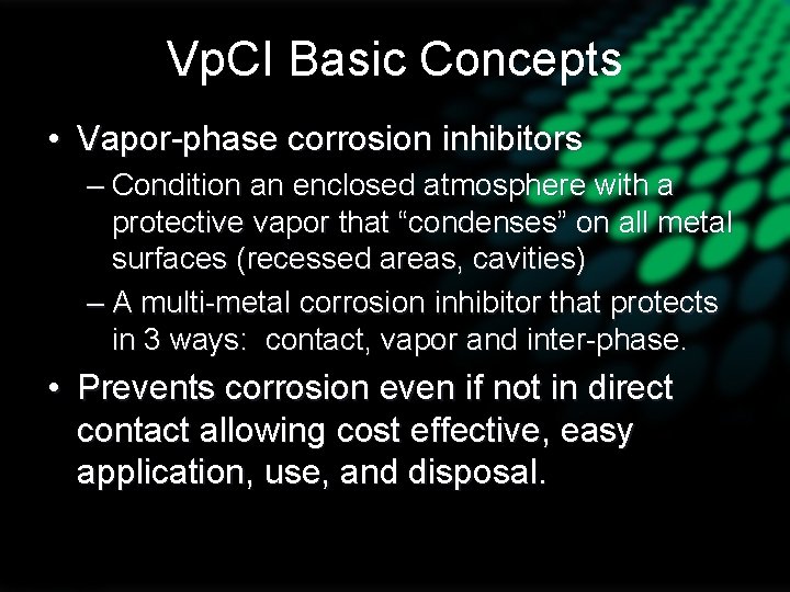 Vapor Corrosion Inhibitors in Fire Suppression Systems TEG