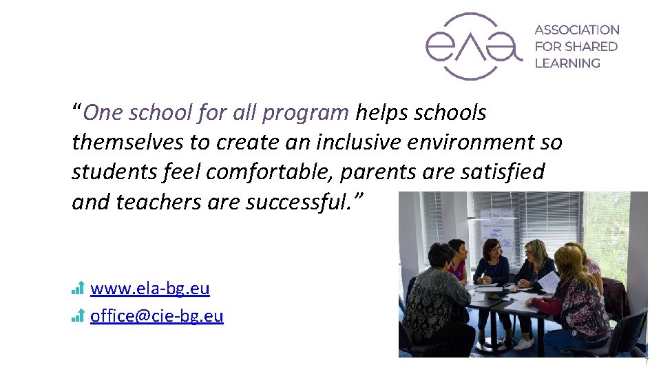 Model One School For All A systematic approach