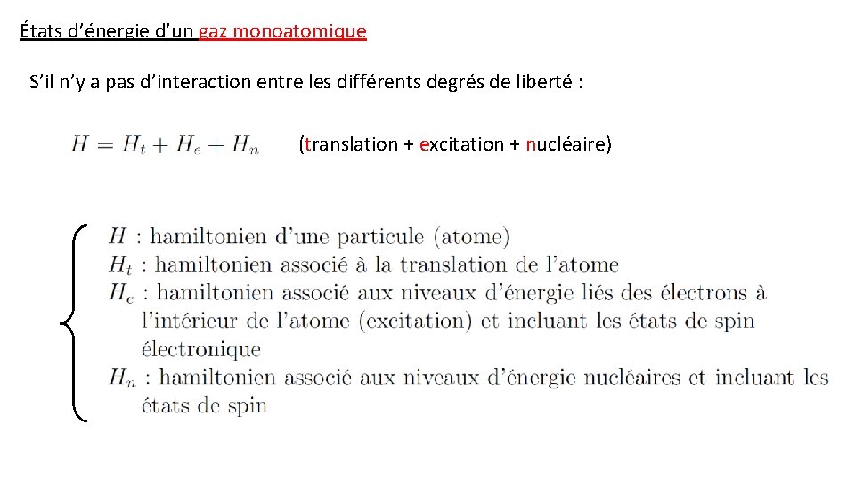 Chapitre 3 Gaz parfait la limite classique Chapitre