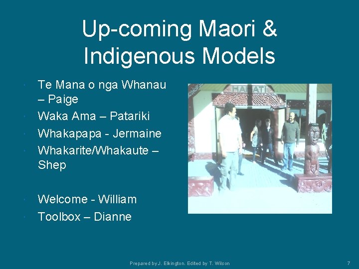 WHAKATUU MARAE Kaupapa Maori Supervision Trevor Wilson And