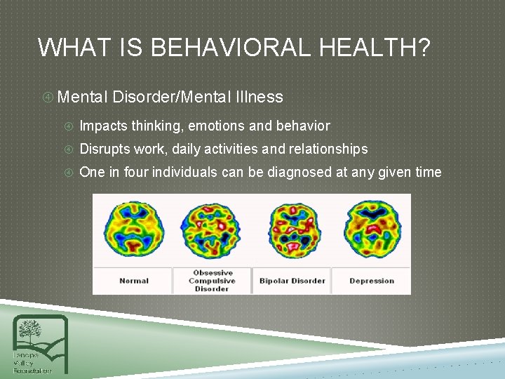 OVERVIEW OF BEHAVIORAL HEALTH SUBSTANCE ABUSE Nicole Wolf