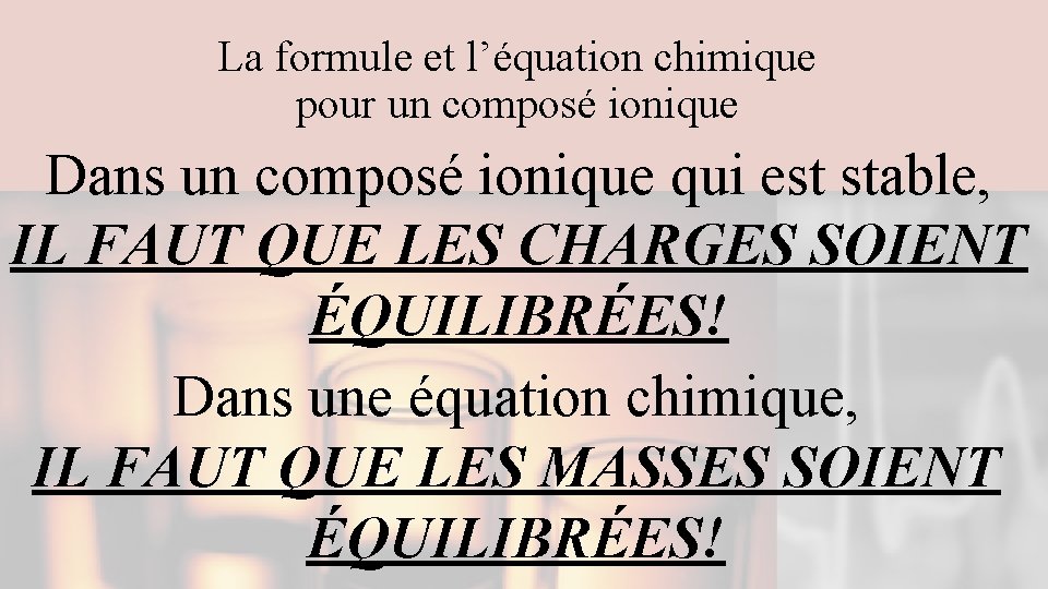 Les noms et les formules des composs Power