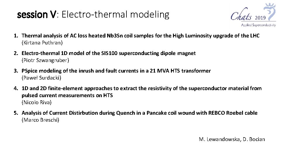 session V Electrothermal modeling 1 Thermal analysis of