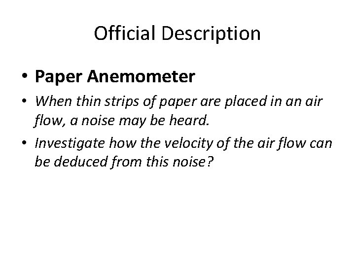 Paper Anemometer Team Taiwan Official Description Paper Anemometer