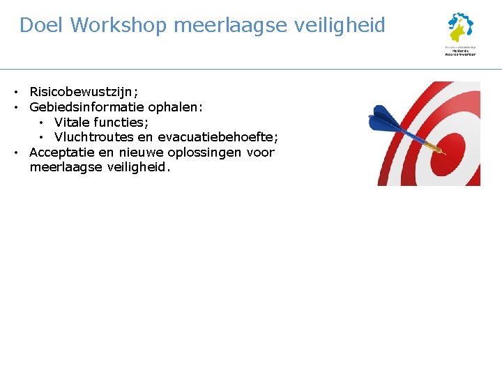 Texel veilig voorbereid op overstromingen Opbouw Workshop Wat