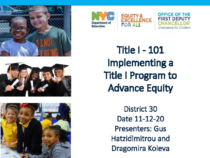 Title I 101 Implementing a Title I Program