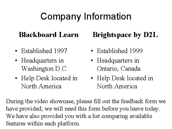 LMS Showcase Video Examples Blackboard Learn Brightspace by