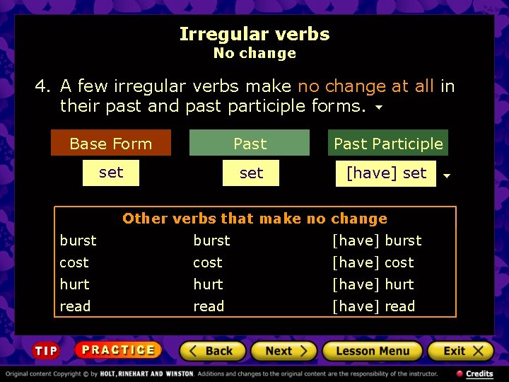 Understanding Verb Forms What are the principal parts