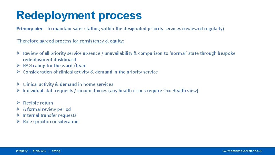 Redeployment Staff Forum COVID19 Redeployment Activity 15 th
