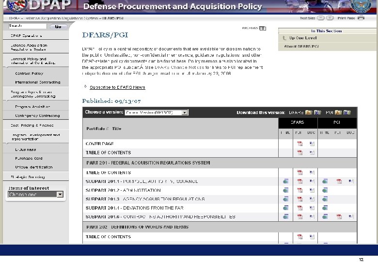 Defense Acquisition Regulations System DARS The RuleMaking Process