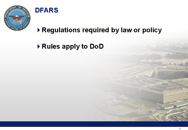 Defense Acquisition Regulations System DARS The RuleMaking Process