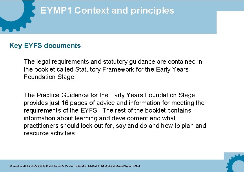 EYMP 1 Context and principles EARLY YEARS FOUNDATION