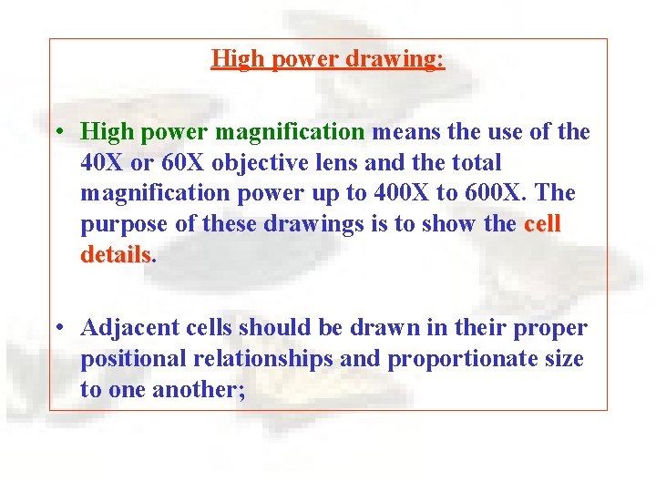 TAS Requirements for Biological drawings According to TAS