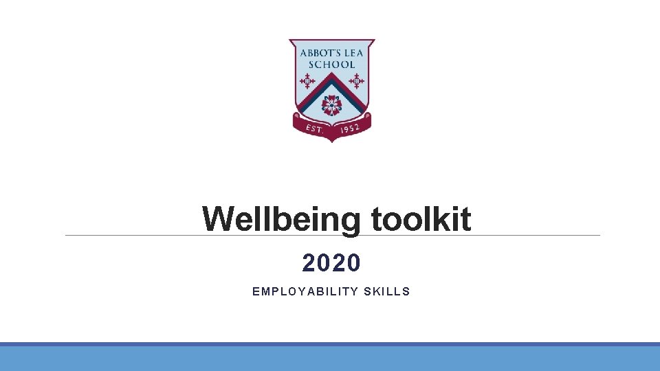 Wellbeing toolkit 2020 EMPLOYABILITY SKILLS What is workplace