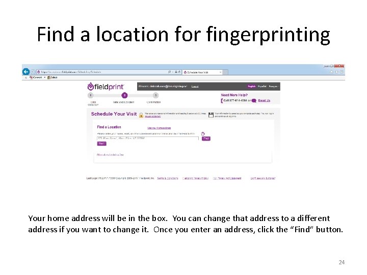Implementation of the Fieldprint Process for DBHDS Licensed
