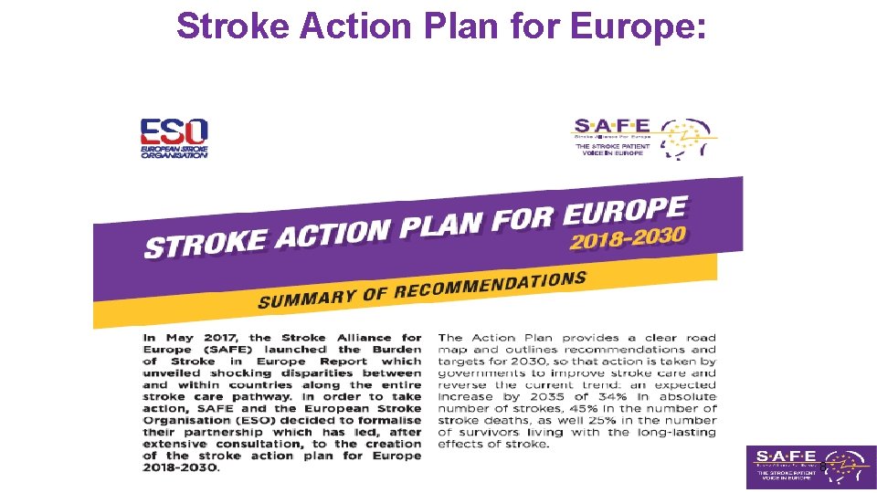 Stroke Action Plan for Europe 2018 to 2030