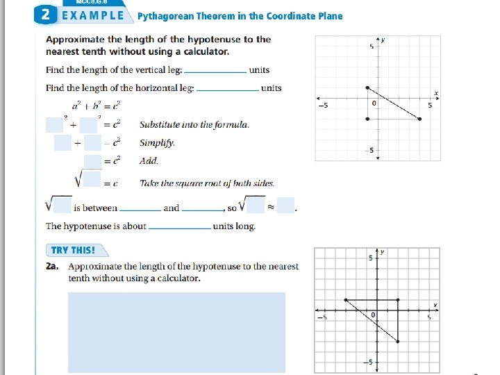 The Pythagorean Theorem Warm UP Get a slip
