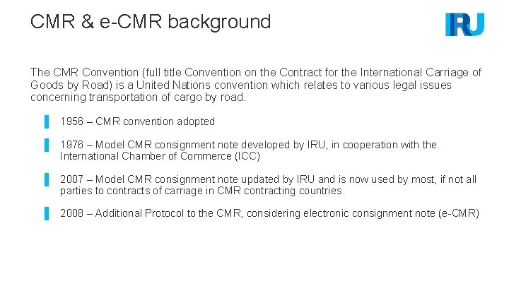 EC proposal on efreight documents and IRU position