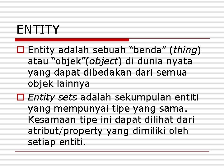 Model Data ENTITY RELATIONSHIP Helda Yudiastuti M Kom