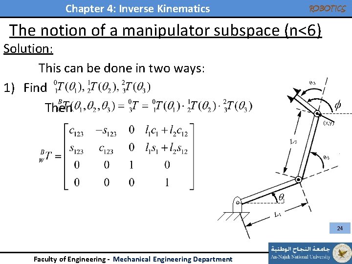 Chapter 4 Inverse Kinematics ROBOTICS Outline Introduction Solvability