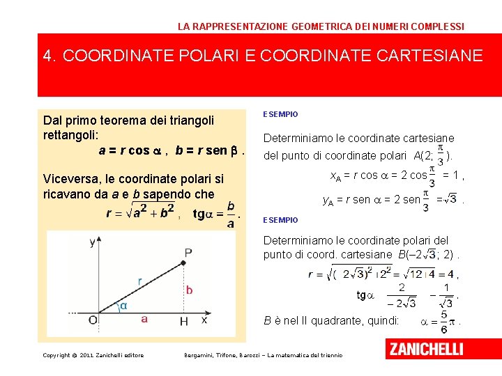 LA RAPPRESENTAZIONE GEOMETRICA DEI NUMERI COMPLESSI Copyright 2011
