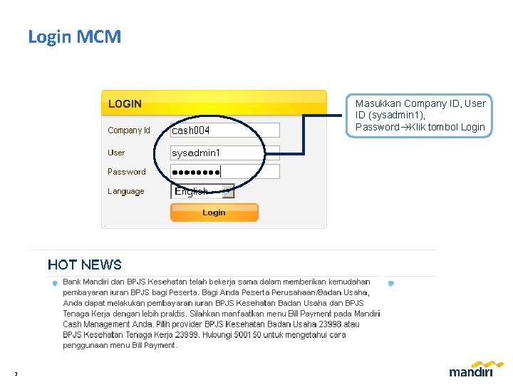 Preliminary Draft PETUNJUK PENGGUNAAN MCM Setup Sysadmin FUNGSI