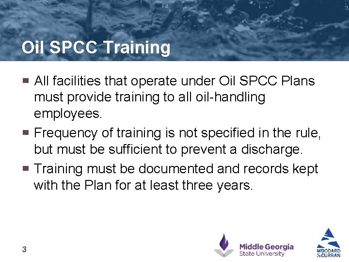 Oil Spill Prevention Control and Countermeasure Training Prepared