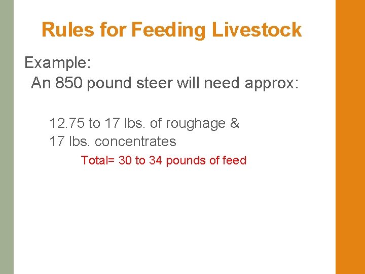 Objective 6 01 Apply Rations for Livestock Animals