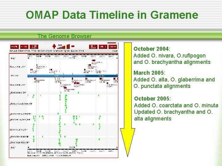 The Oryza Map Alignment Project OMAP Overview of