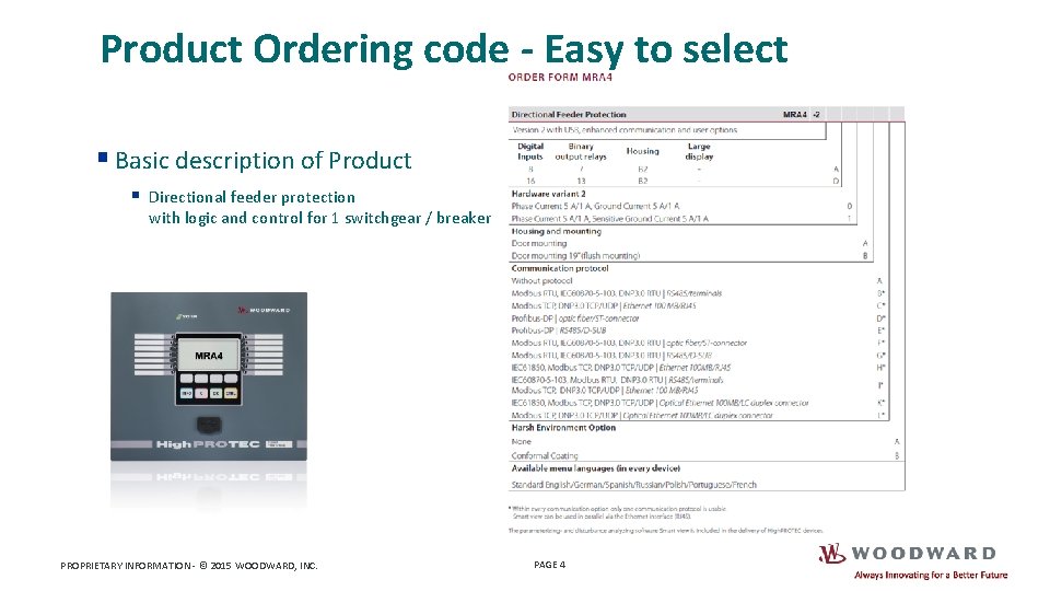 High PROTEC2 MRA 4 2 Directional Feeder Relay