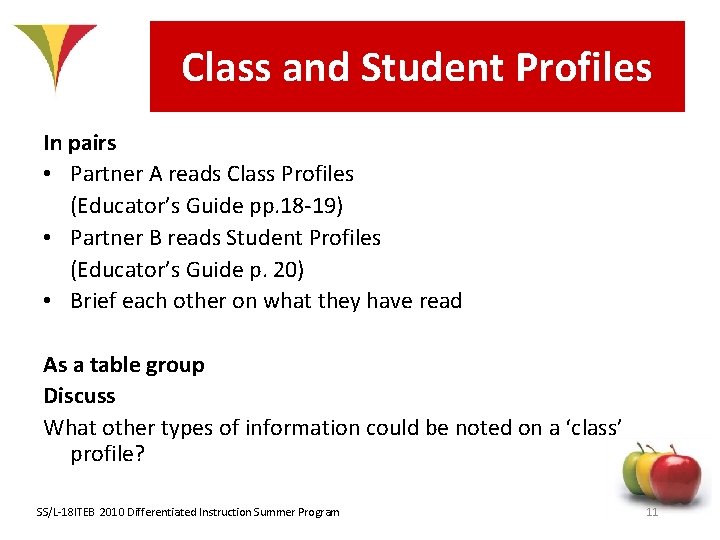 Student Success Learning to 18 Differentiated Instruction DI