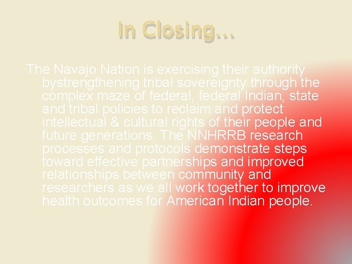 Research Policies and Procedures of the Navajo Nation
