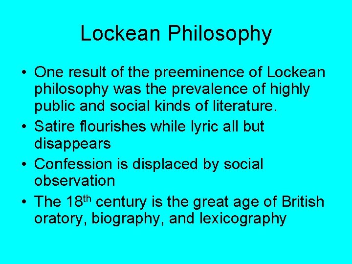 The Restoration 18 th Century Literature 18 thCentury