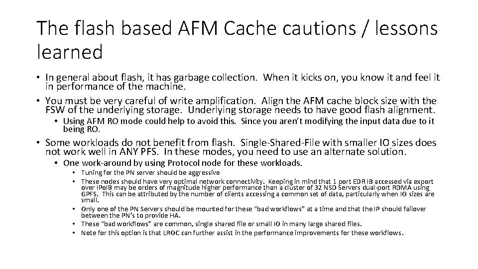 Flash based AFM caches in compute environments Highlight