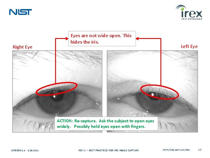 IREX V BEST PRACTICES FOR IRIS IMAGE CAPTURE
