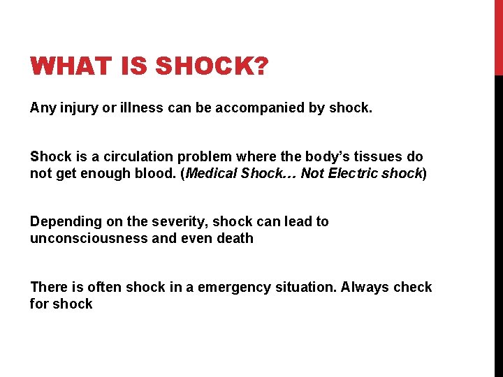 FIRST AID PE 10 SHOCKFAINTINGREVIEW WHAT IS SHOCK