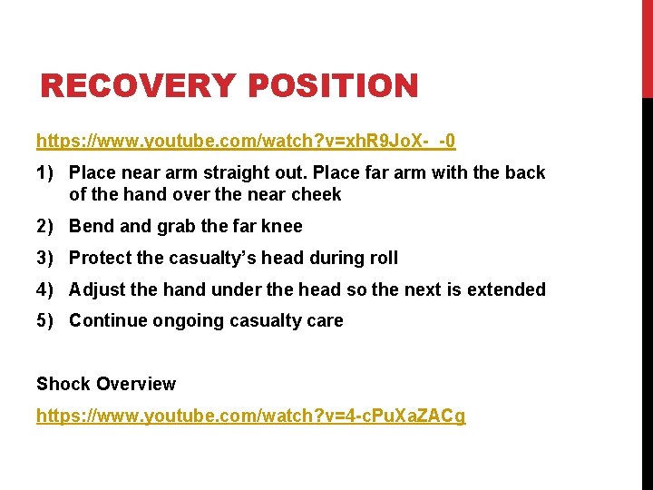FIRST AID PE 10 SHOCKFAINTINGREVIEW WHAT IS SHOCK
