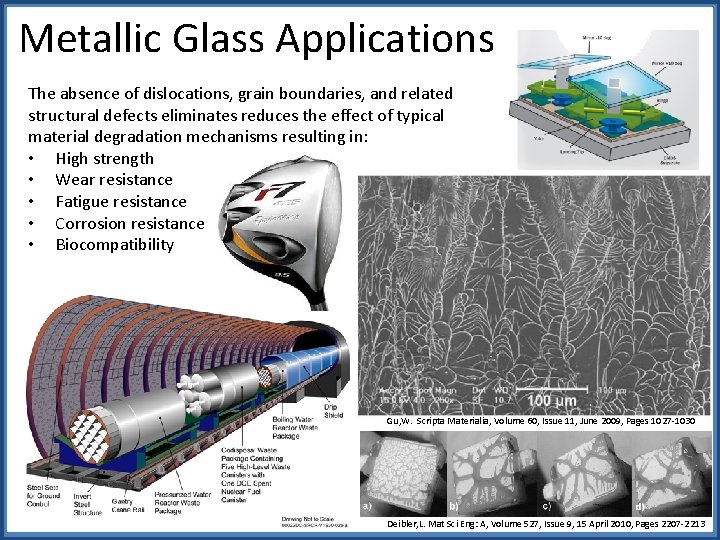 The Structure of Metallic Glasses David Poerschke Materials
