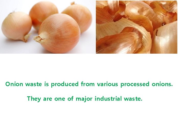 Onion Waste Recycling to Produce the Value Added