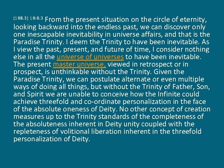 The Urantia Book Paper 10 The Paradise Trinity