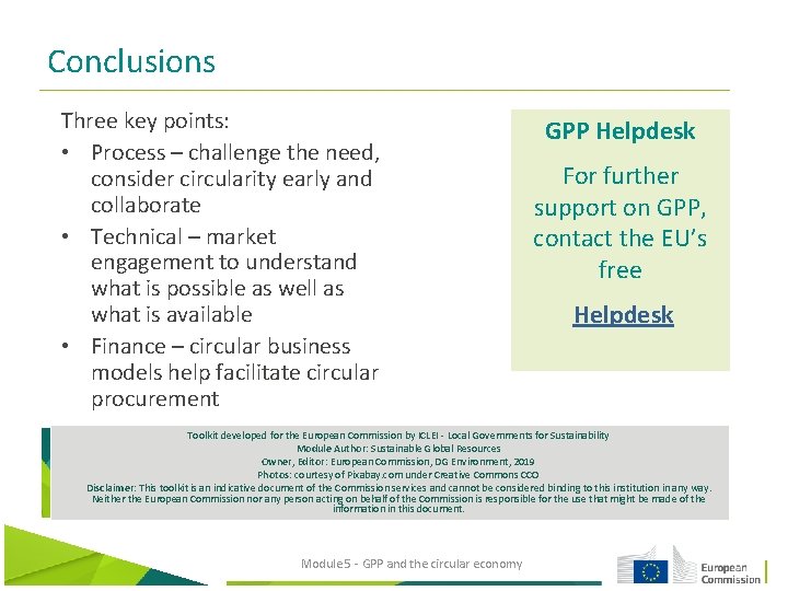 GPP Training toolkit 5 GPP and the Circular