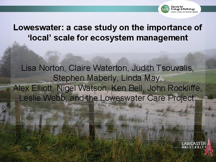 Loweswater a case study on the importance of